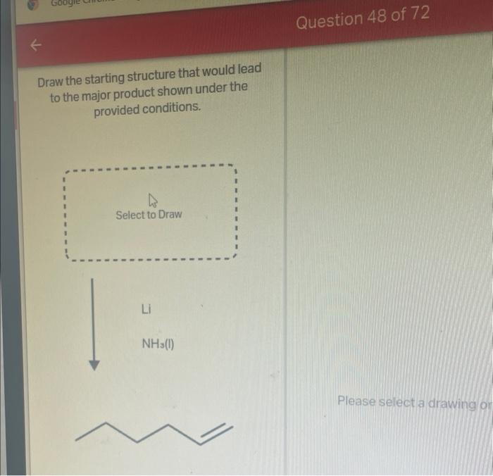 Solved Draw the starting structure that would lead to the | Chegg.com