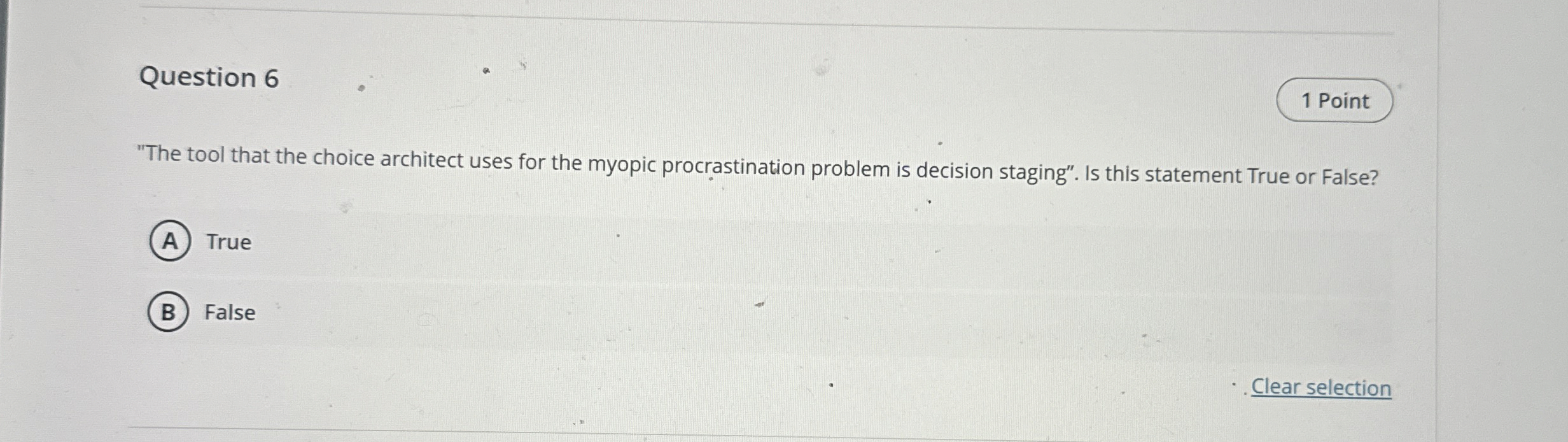 Solved Question 61 ﻿Point"The tool that the choice architect | Chegg.com