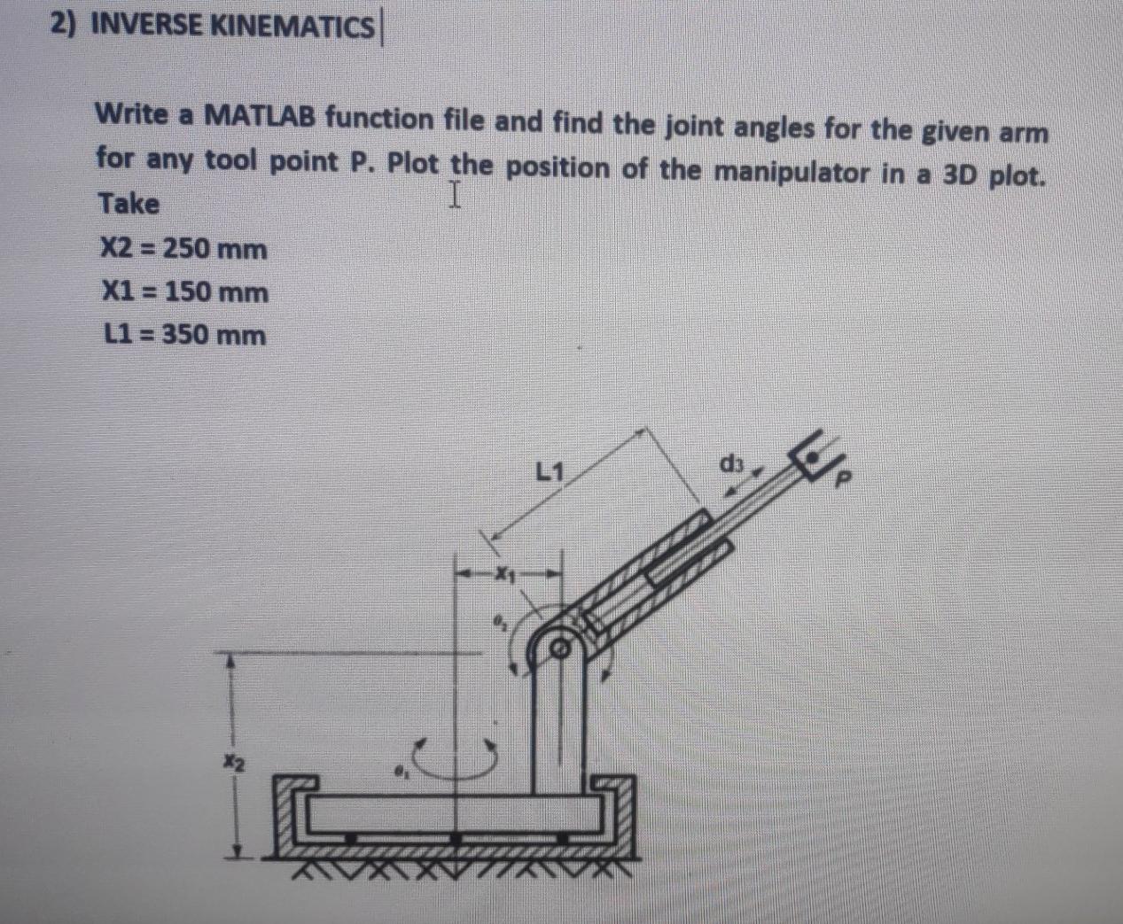 Solved 1 Forward Kinematics Write A Matlab Function File 7183