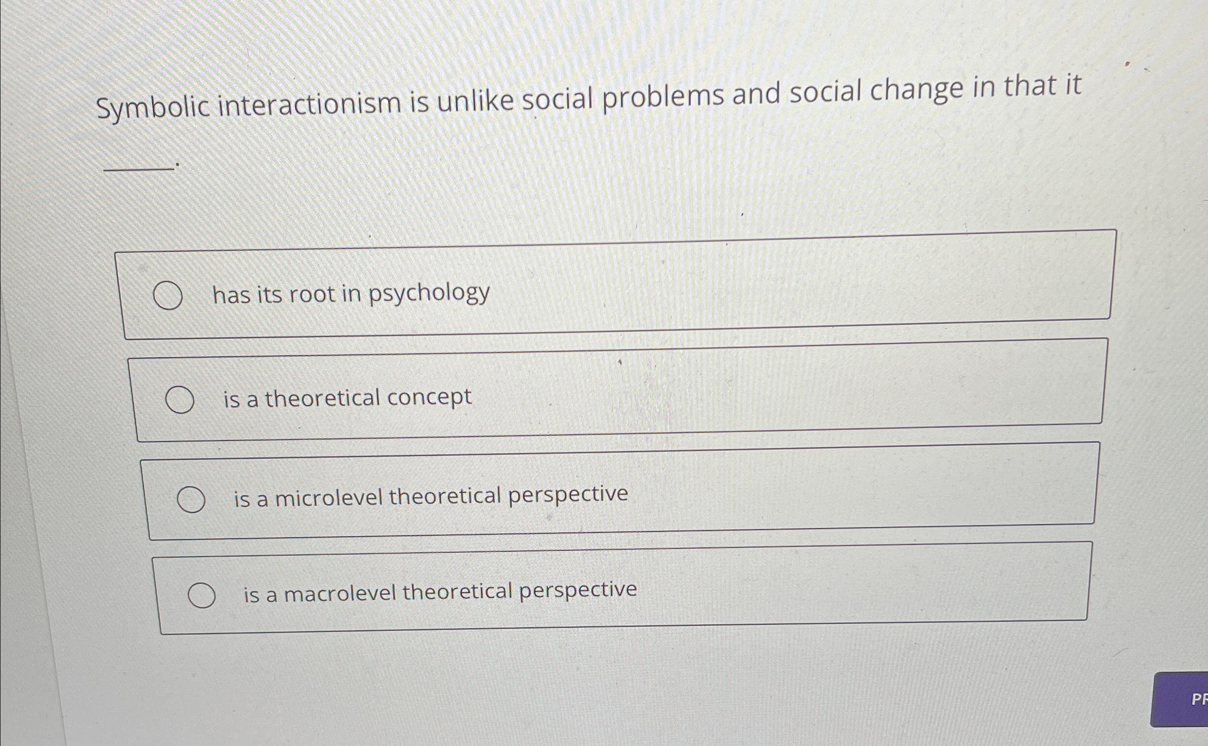 Solved Symbolic interactionism is unlike social problems and | Chegg.com