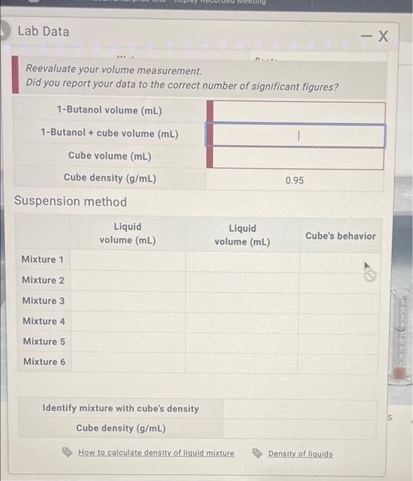 Solved Reevaluate your volume measurement. Did you report | Chegg.com