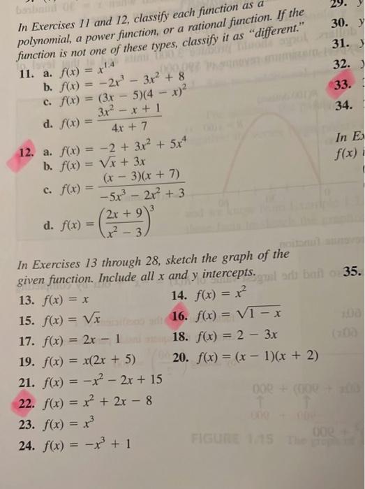 Solved In Exercises 11 And 12 Classify Each Function As A 