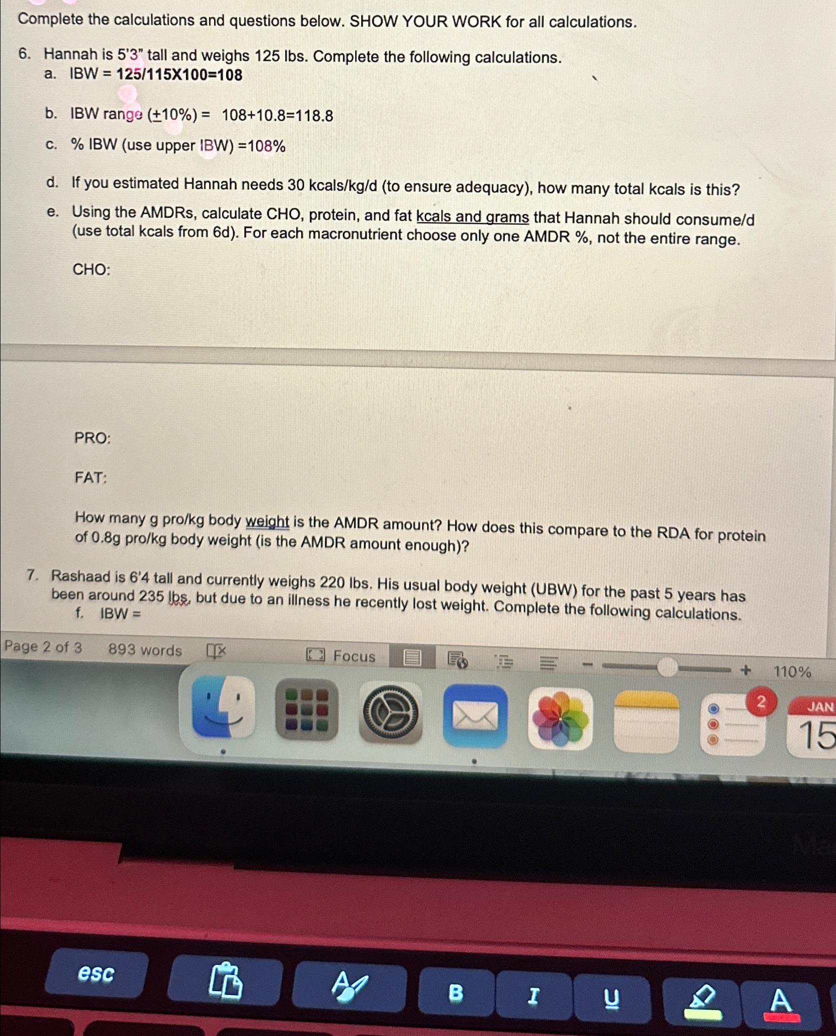 Solved Complete the calculations and questions below. SHOW | Chegg.com
