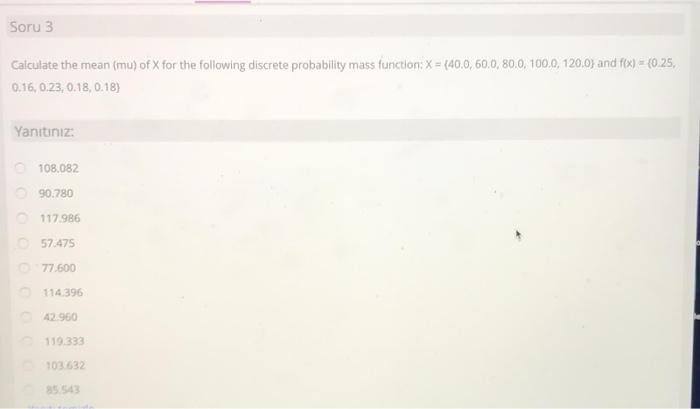 Solved Soru 1 A continuous random variable X has a pdf of | Chegg.com