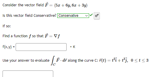 Solved Use your answer to evaluate ∫C﻿vec(F)*dvec(r) ﻿along | Chegg.com