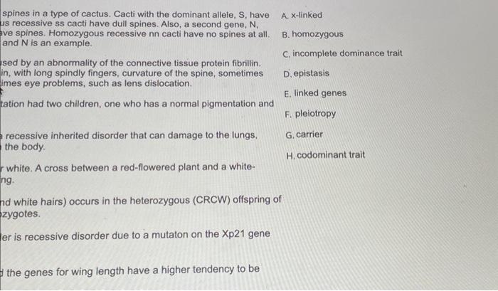 Solved Question 7 Match each description to the most | Chegg.com