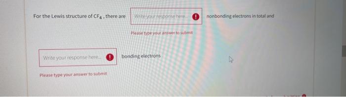 Solved For the Lewis structure of CF 4 , there are | Chegg.com