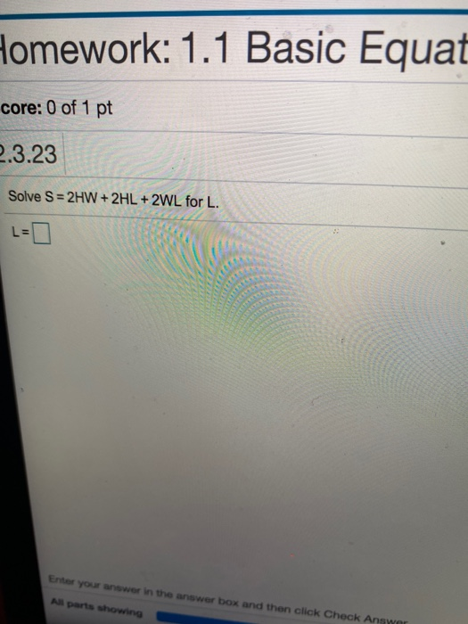 Solved Homework: 1.1 Basic Equat core: 0 of 1 pt 2.3.23 | Chegg.com