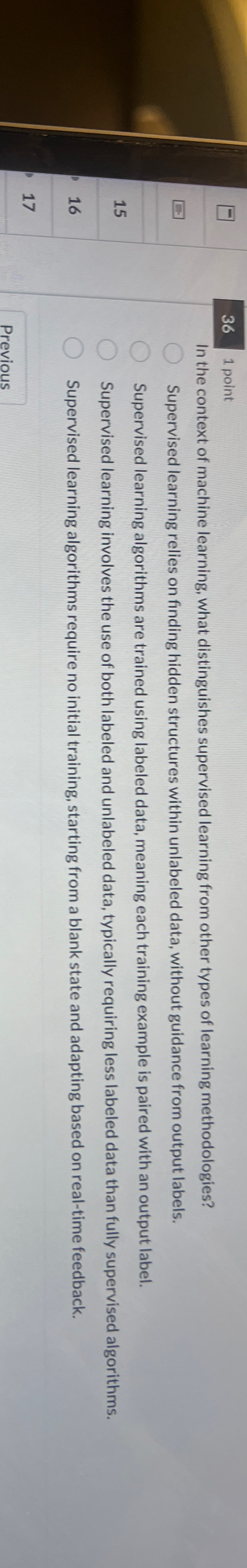 Solved 361 ﻿pointIn the context of machine learning, what | Chegg.com