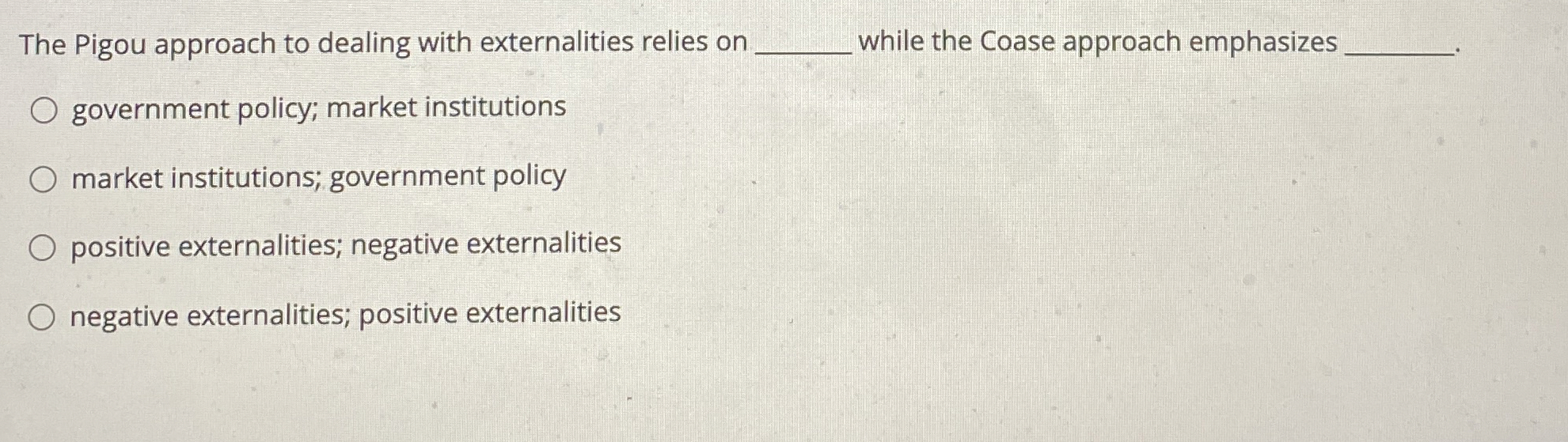 Solved The Pigou approach to dealing with externalities | Chegg.com