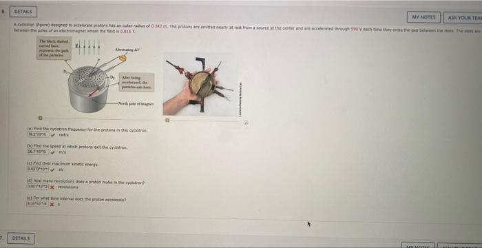 Solved A cyclotron (figure) designed to accelerate protons | Chegg.com
