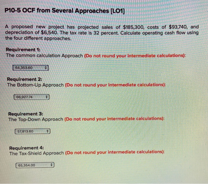 Solved P10-5 OCF from Several Approaches [LO1] A proposed | Chegg.com