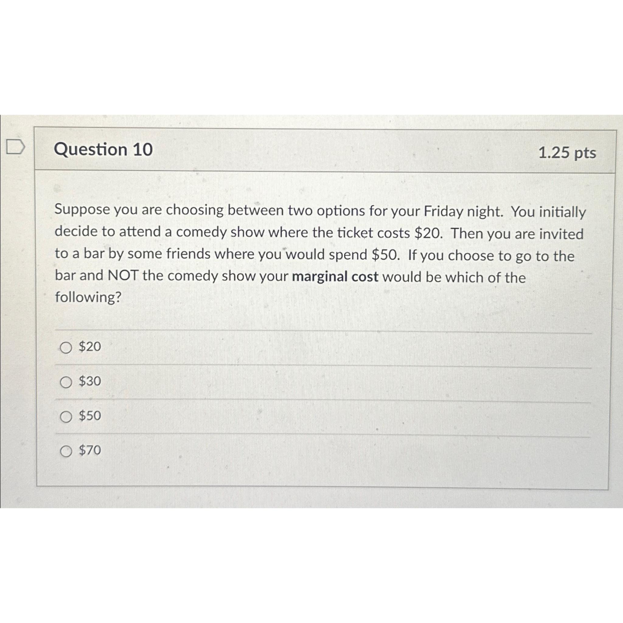 Solved Question 101.25 ﻿ptsSuppose you are choosing between | Chegg.com
