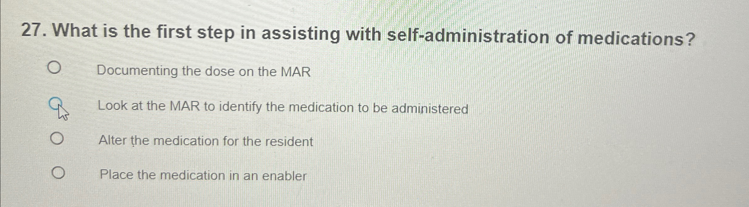 Solved What is the first step in assisting with | Chegg.com