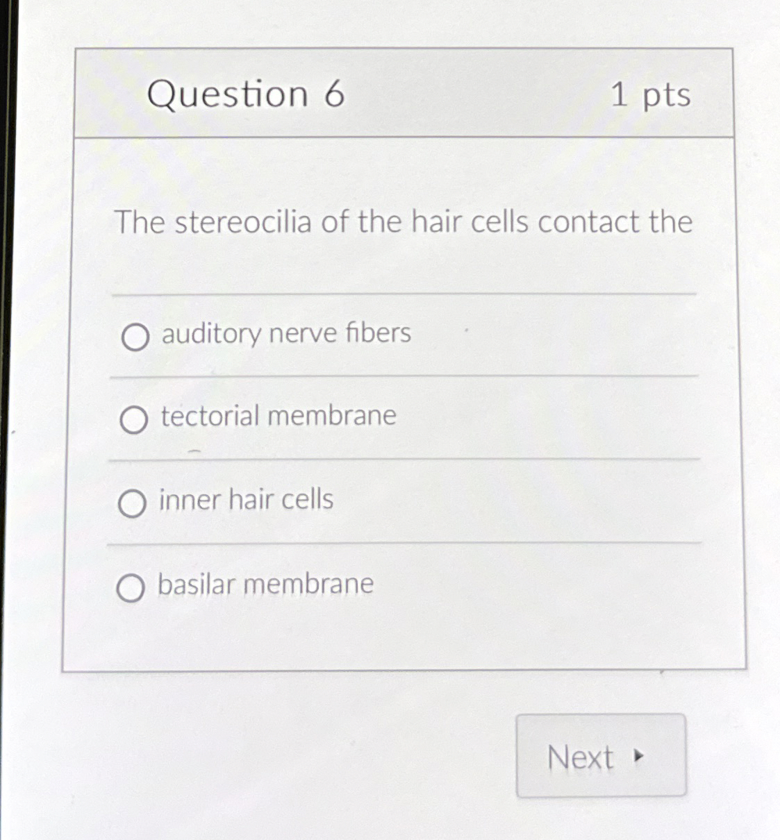 Solved Question 61 ﻿ptsThe stereocilia of the hair cells | Chegg.com