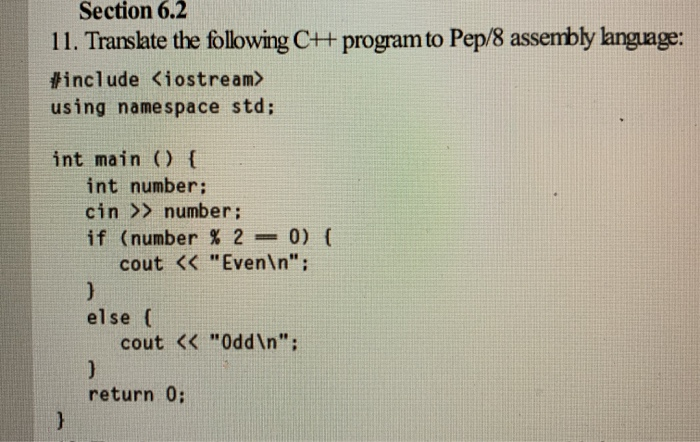 Section 6.2 11. Translate the following CH program to | Chegg.com