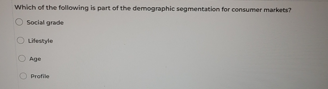 Solved Which of the following is part of the demographic | Chegg.com
