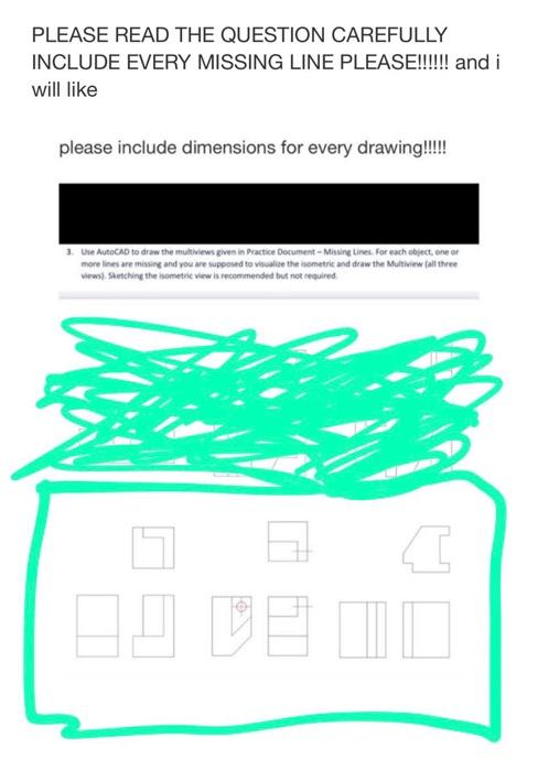 Solved 2 Use Autocad To Draw The Multiviews Given In 
