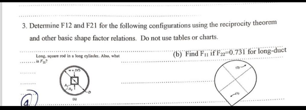 Solved 3. Determine F12 and F21 for the following | Chegg.com