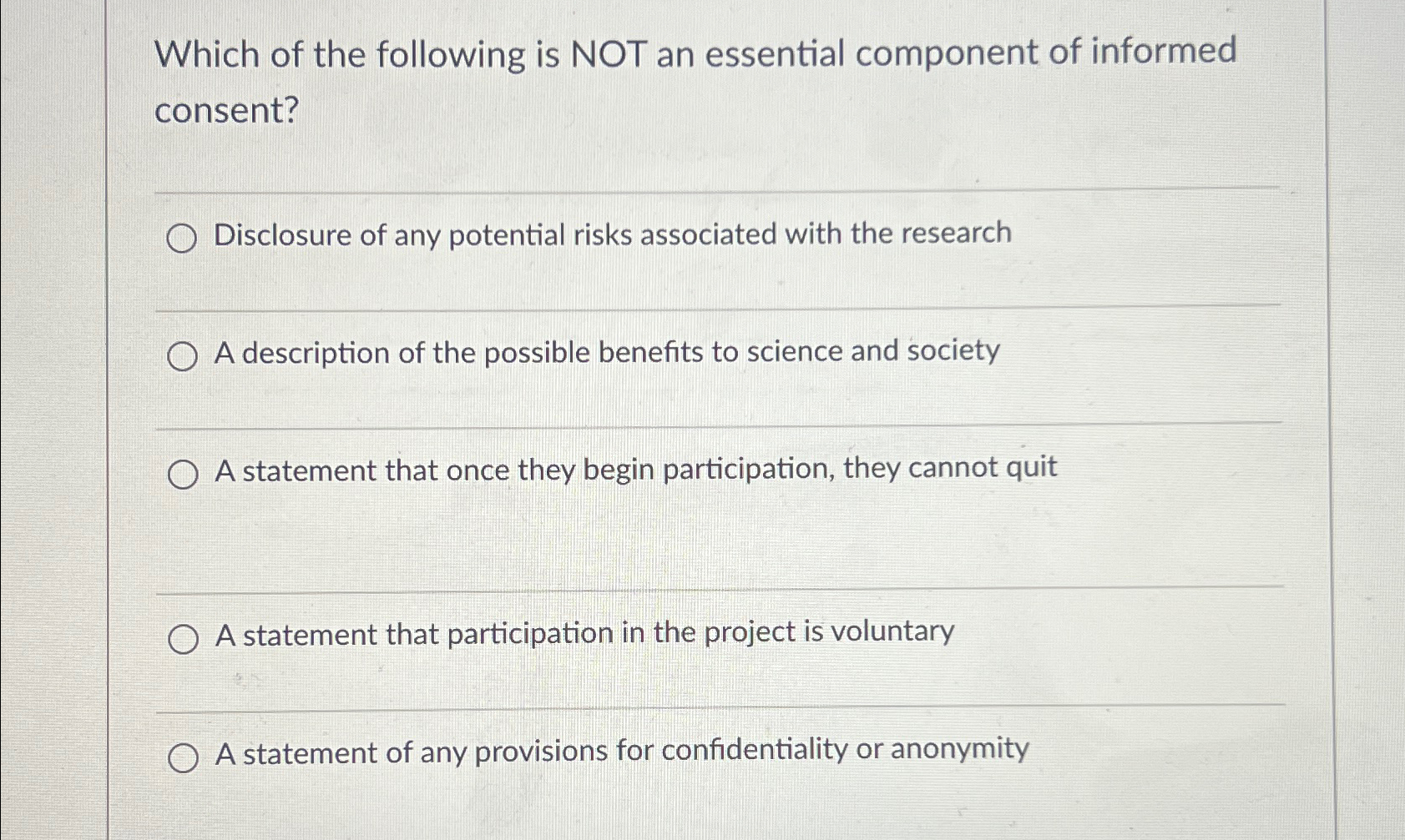 Solved Which of the following is NOT an essential component | Chegg.com