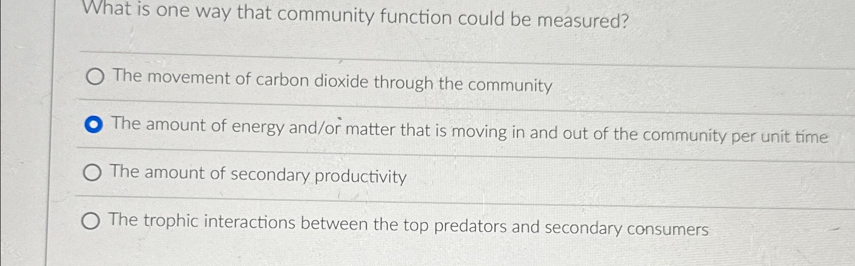 Solved What is one way that community function could be | Chegg.com