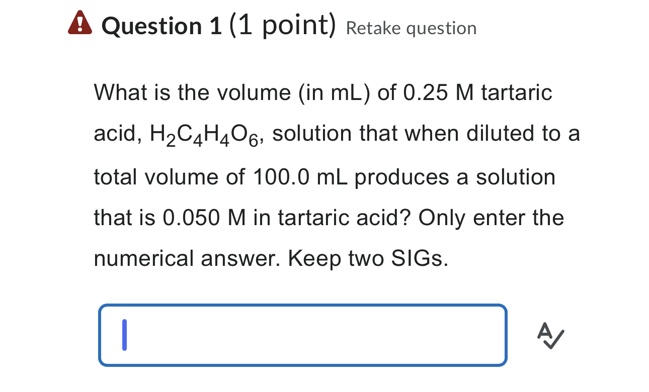 Solved Question 1 (1 ﻿point)Retake questionWhat is the | Chegg.com