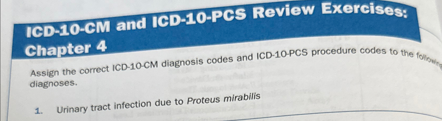 Solved ICD-10-CM and ICD-10-PCS Review Exercises: Chapter | Chegg.com Solved ICD-10-CM and ICD-10-PCS Review Exercises: Chapter | Chegg.com