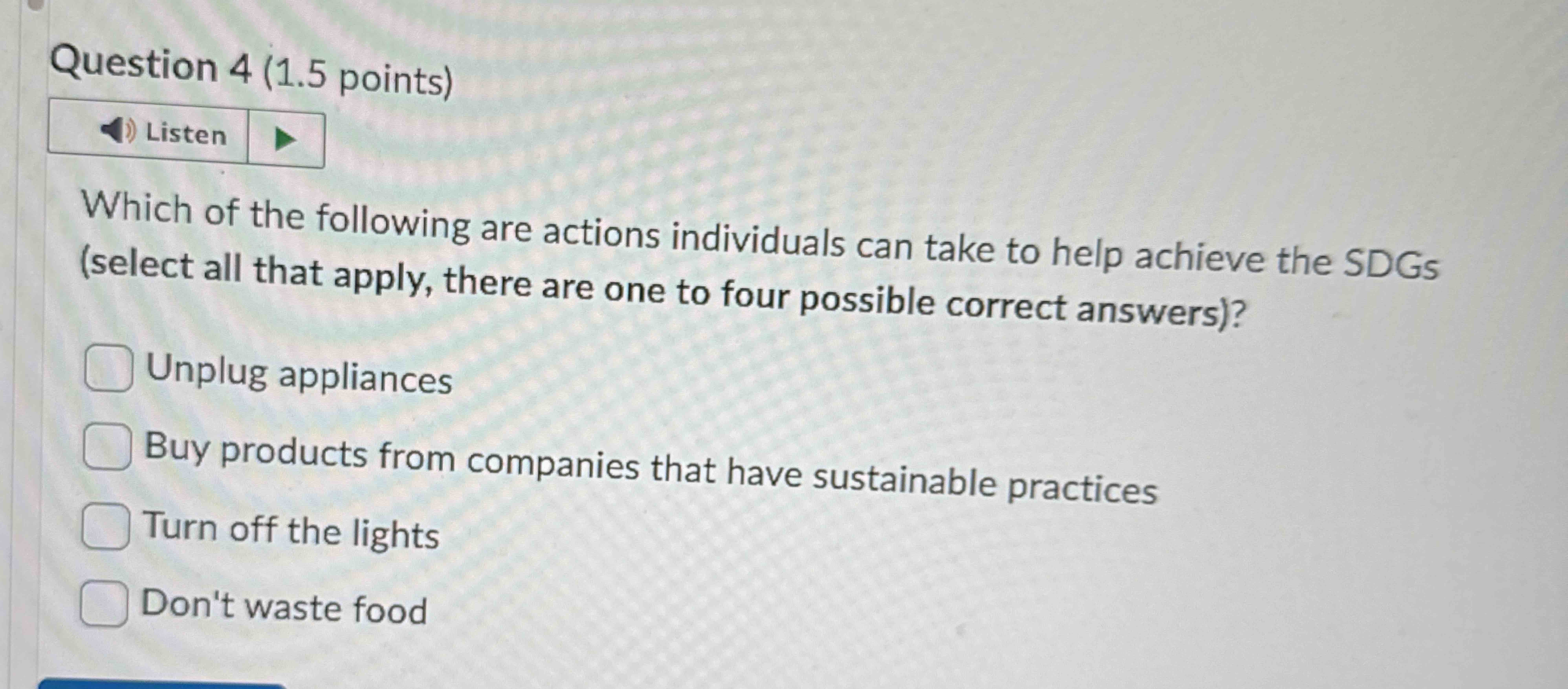 Solved Question 4 (1.5 ﻿points)Which of the following are | Chegg.com