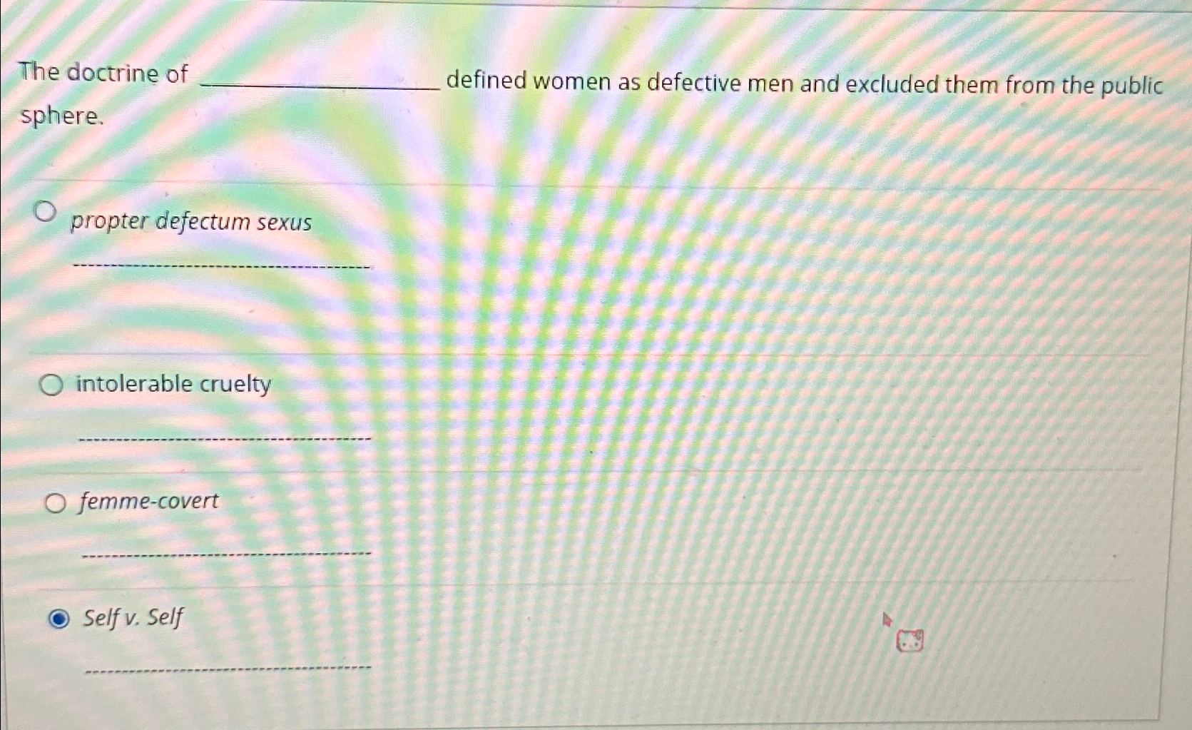 Solved The doctrine of defined women as defective men and | Chegg.com