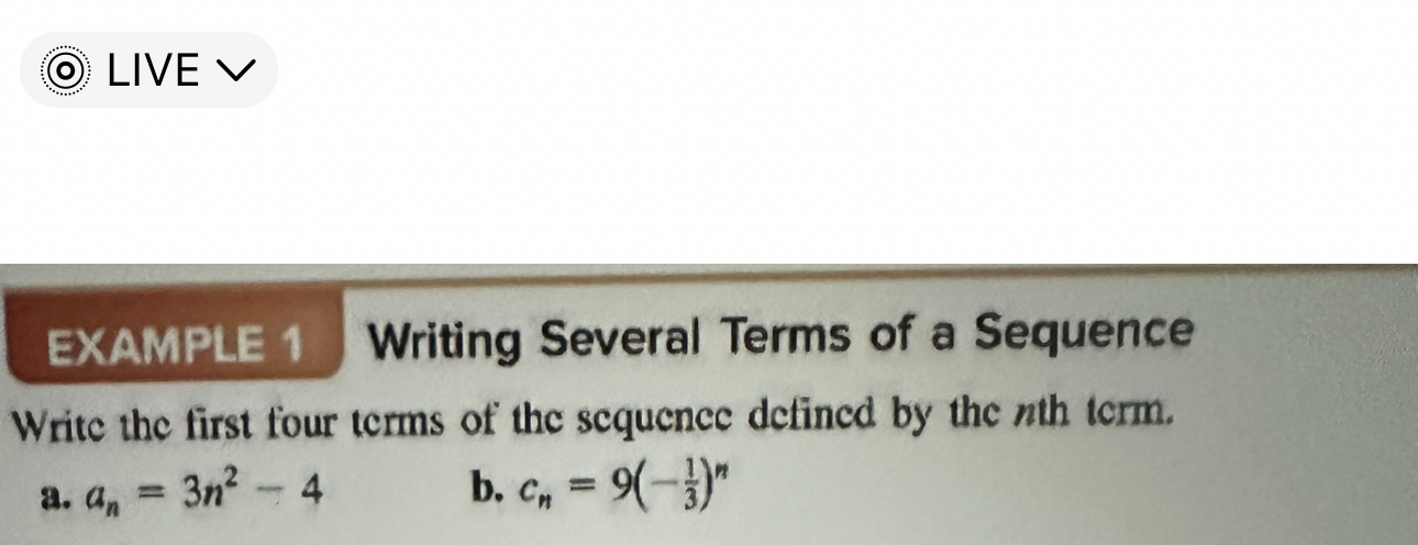 Solved Writing Several Terms of a SequenceWrite the first | Chegg.com