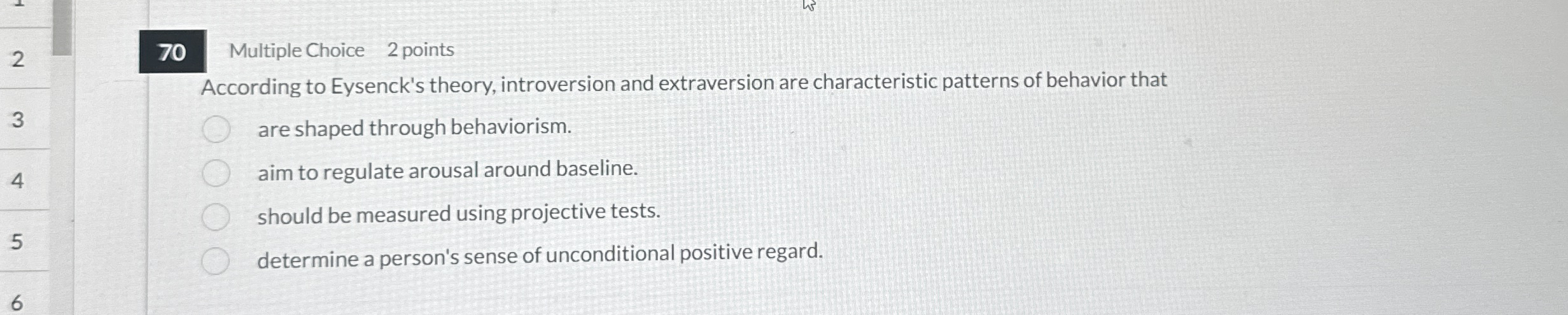Solved 270Multiple Choice2 ﻿pointsAccording to Eysenck's | Chegg.com