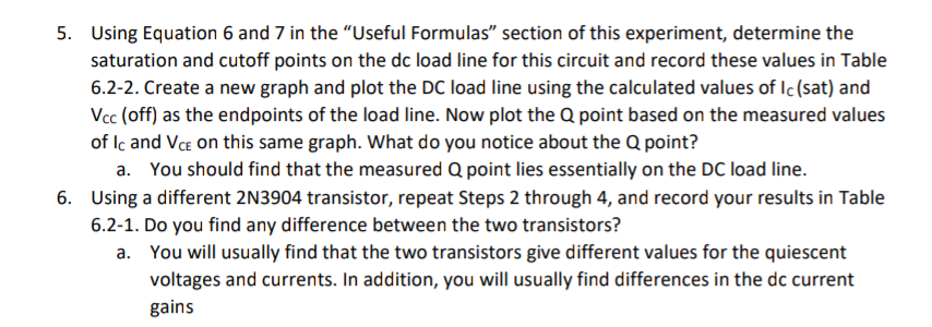 Solved 5 Using Equation 6 And 7 In The “useful Formulas”
