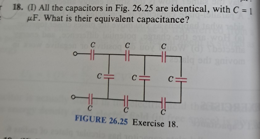 Solved (I) ﻿All the capacitors in Fig. 26.25 ﻿are identical, | Chegg.com