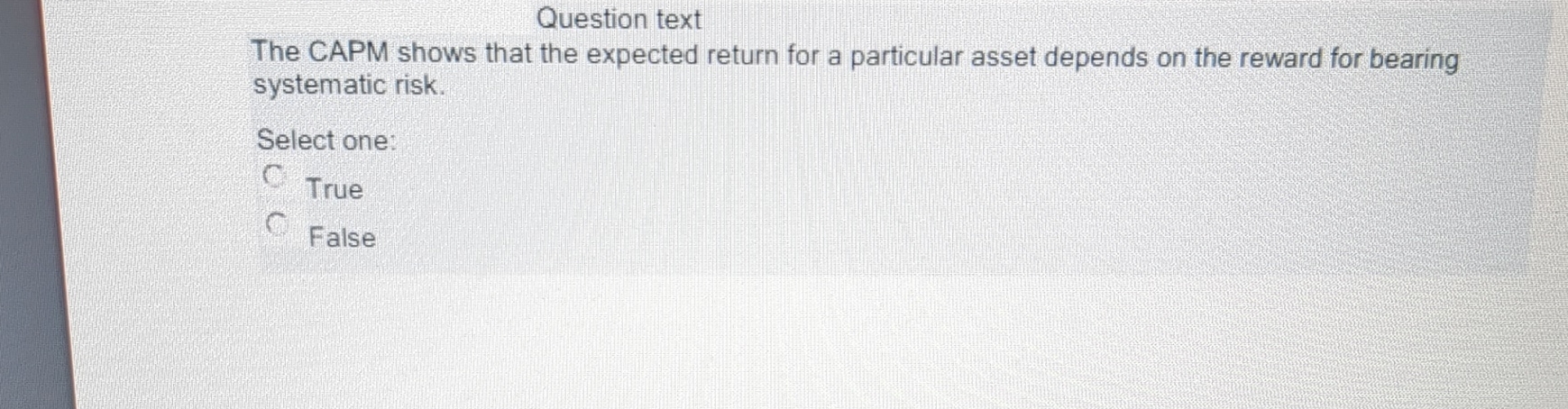 Solved Question textThe CAPM shows that the expected return | Chegg.com