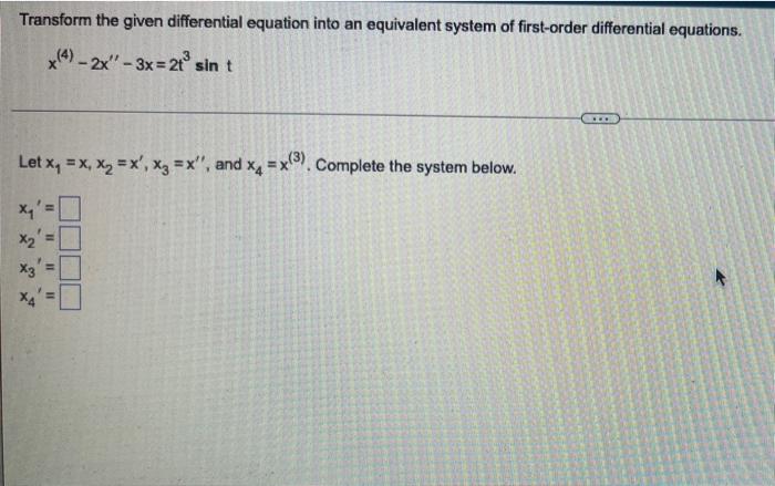 Solved Transform the given differential equation into an | Chegg.com