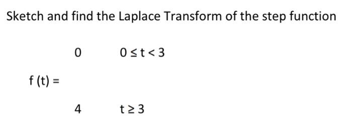 Solved Sketch and find the Laplace Transform of the step | Chegg.com