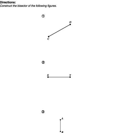 Solved Directions:Construct the bisector of the following | Chegg.com