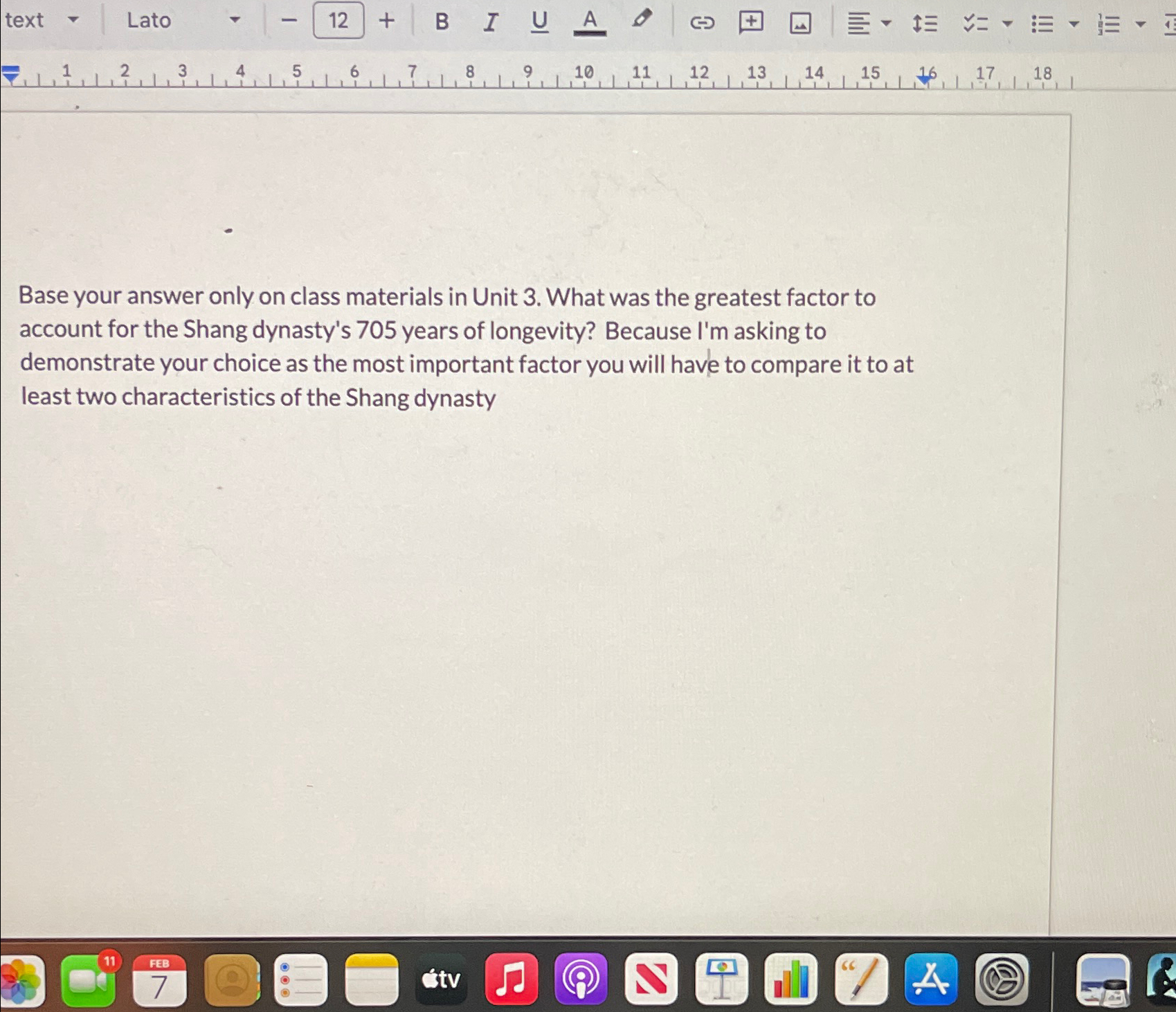Solved What was the greatest factor to account for the Shang | Chegg.com