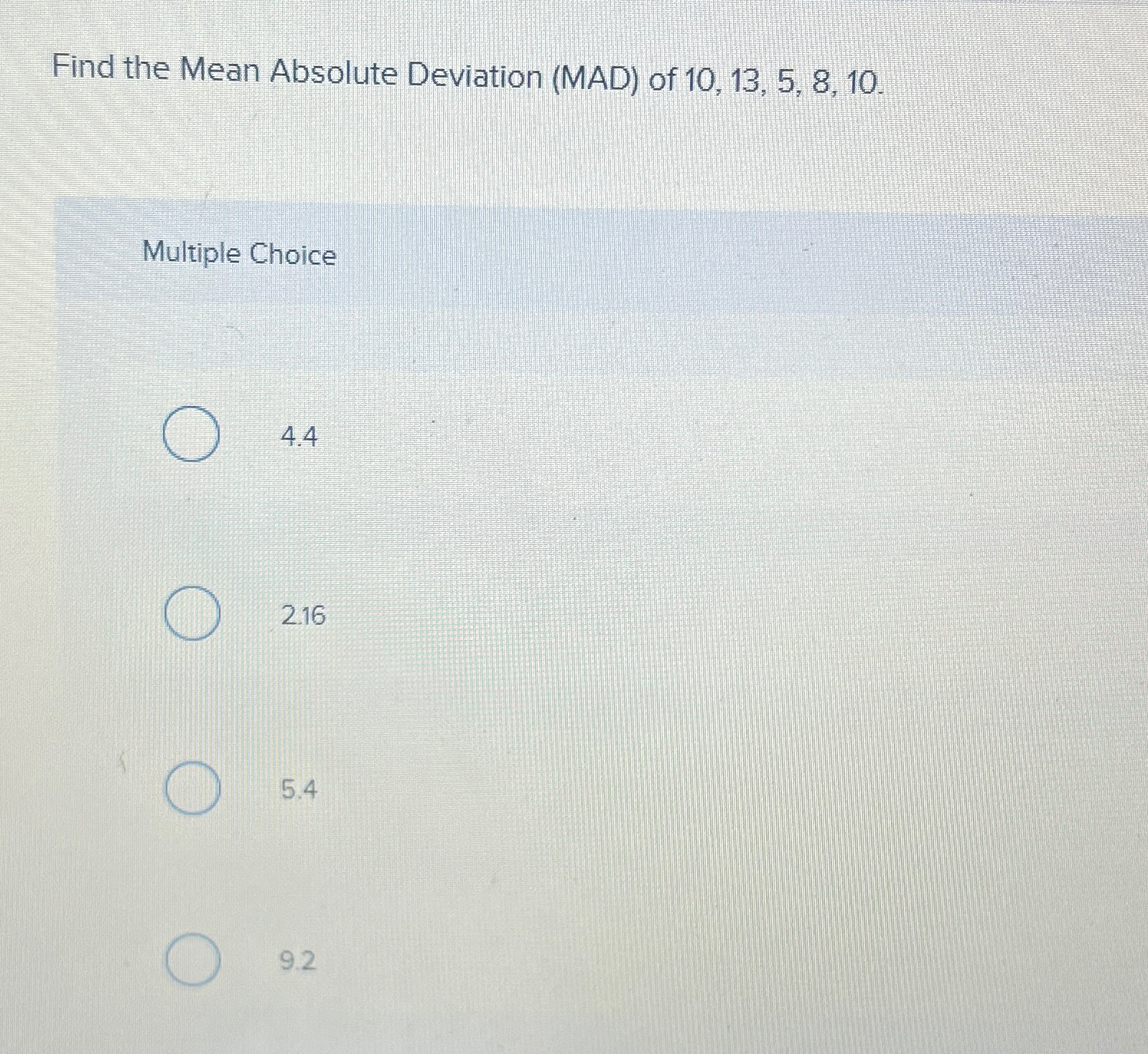 Solved Find the Mean Absolute Deviation (MAD) ﻿of | Chegg.com
