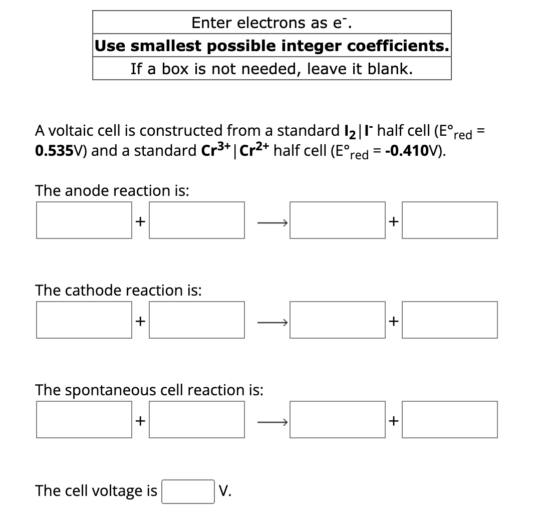 Solved Enter electrons as e-.Use smallest possible integer | Chegg.com