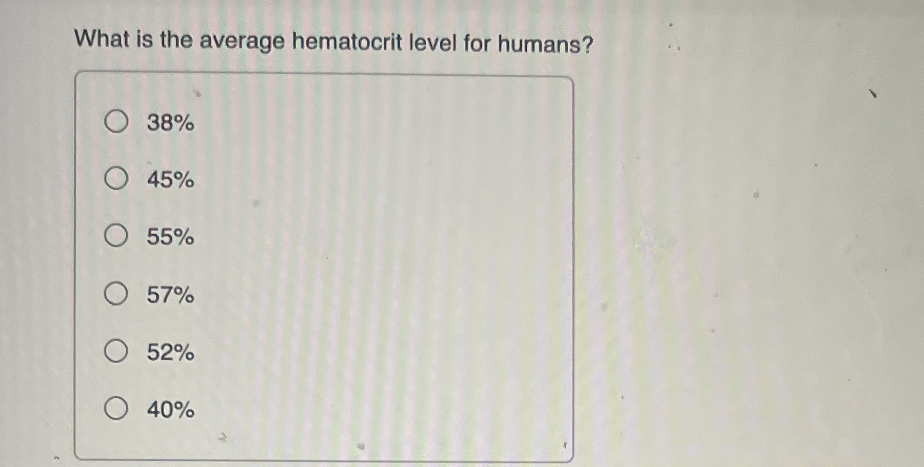 Solved What is the average hematocrit level for | Chegg.com