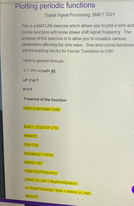 Solved Digital Signal Processing. BMET 3321 This is a MATLAB | Chegg.com