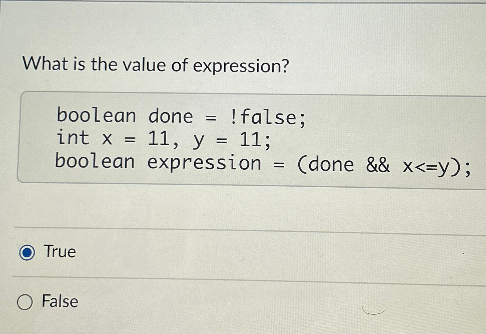 Solved What is the value of expression?boolean done | Chegg.com