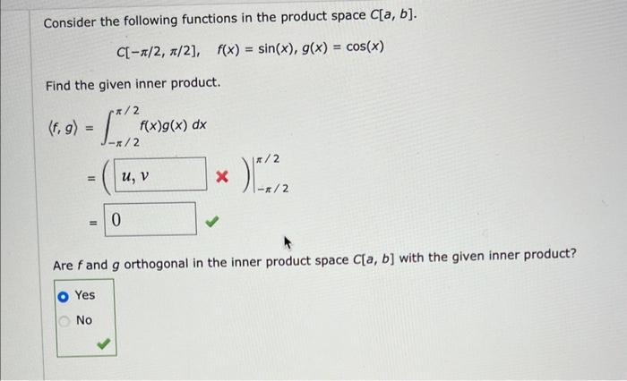 Solved Consider the following functions in the product space | Chegg.com
