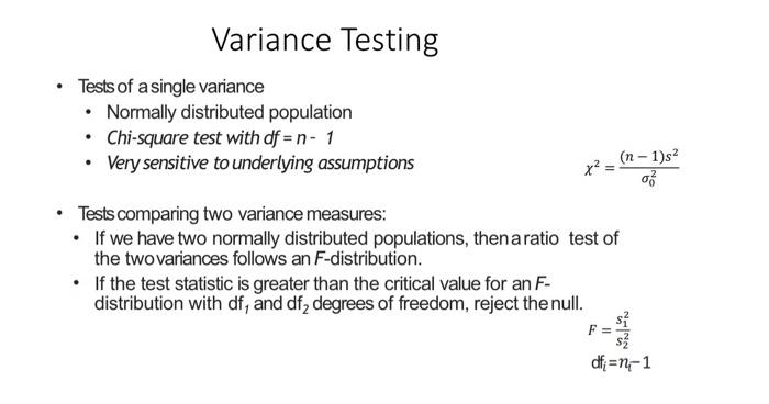 - Tests of a single variance - Normally distributed | Chegg.com