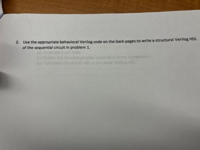 Solved 1. Analysis the following sequential circuit to | Chegg.com