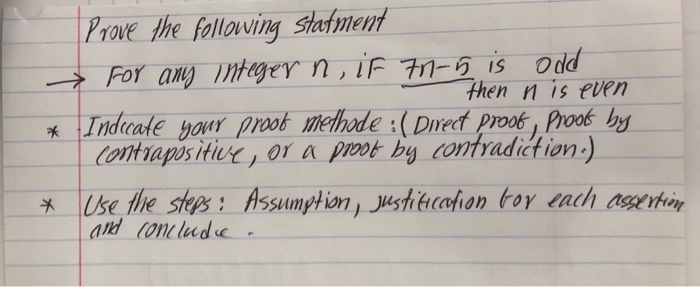 Solved Prove The Following Statment For Any Integer N If 5110