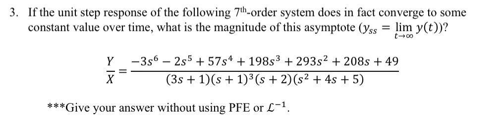Solved If the unit step response of the following 7th -order | Chegg.com