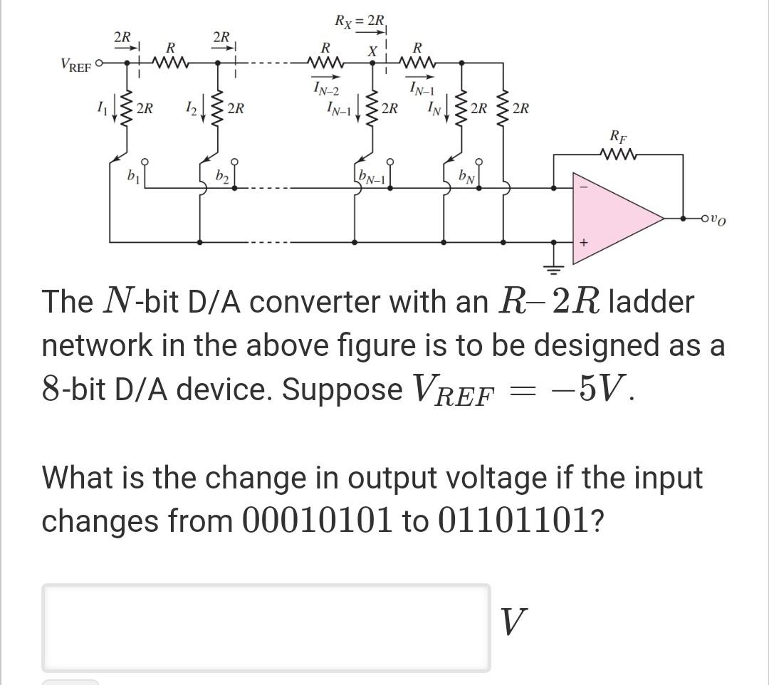 Solved The N-bit D/A converter with an R−2R ladder network | Chegg.com