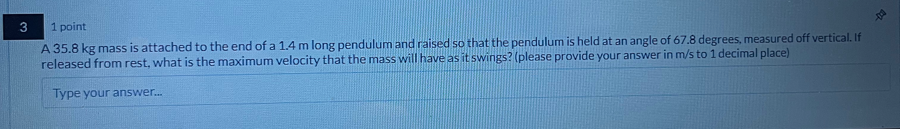 Solved 31 ﻿pointA 35.8kg ﻿mass is attached to the end of a | Chegg.com